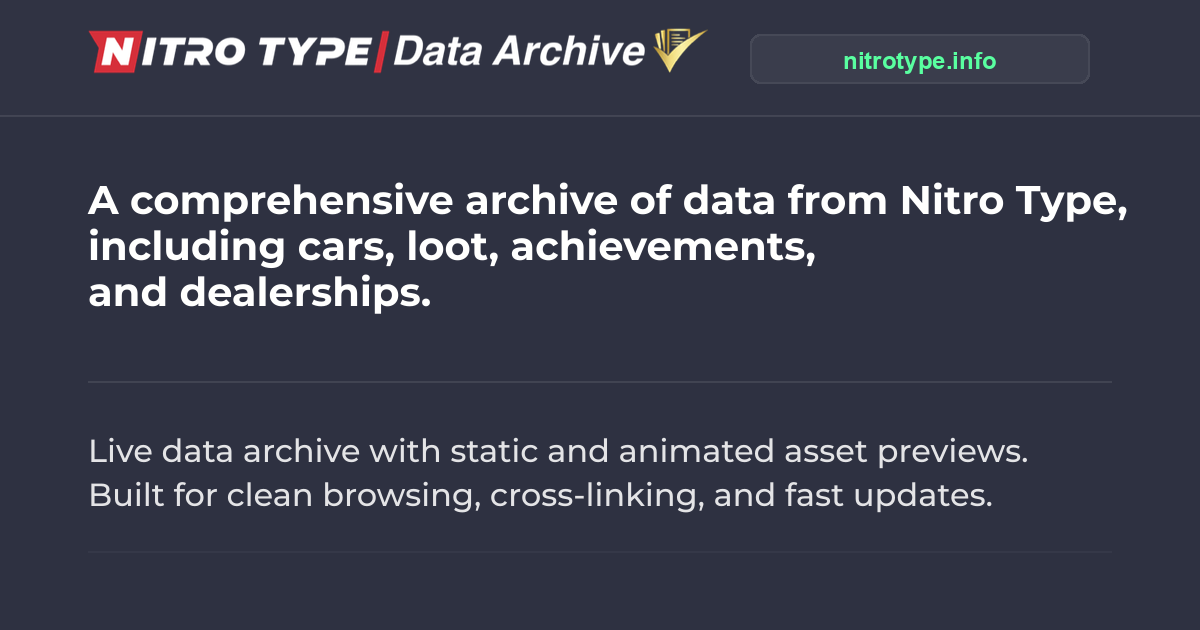 Nitro Type Data Archive